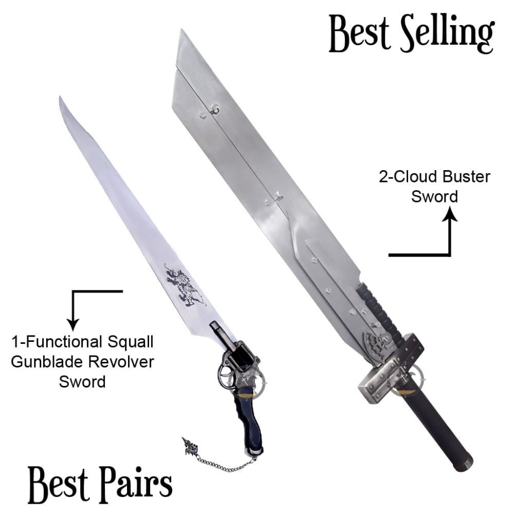 Final Fantasy Squall Gunblade & Cloud Advent Children Buster Fusion Sword - SwordsKingdom