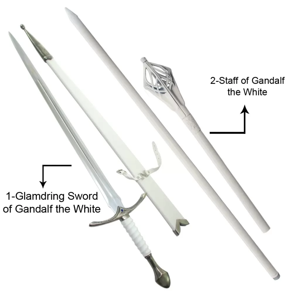 Glamdring White Sword & Staff of Gandalf the White - SwordsKingdom