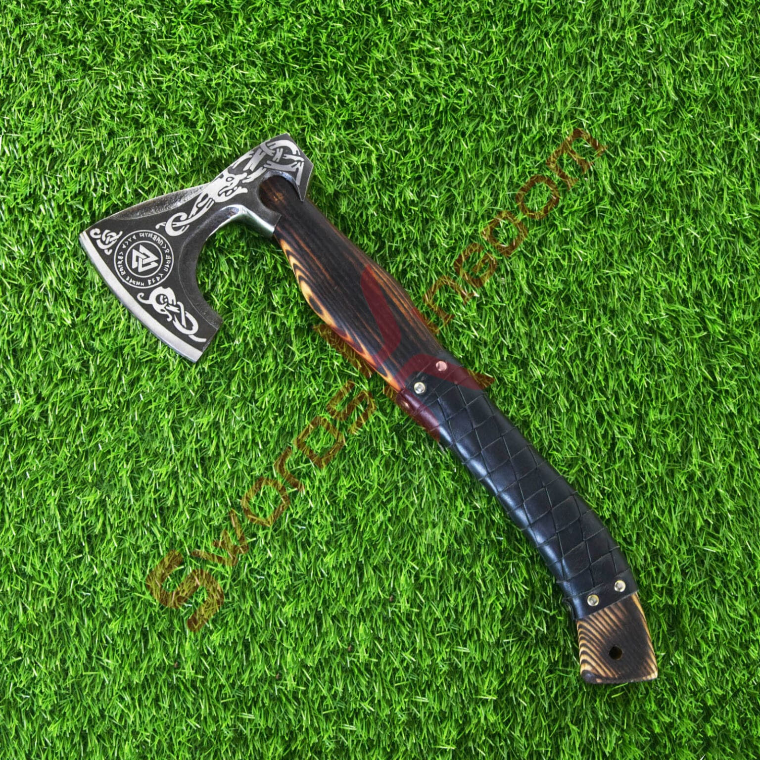 Smith Custom Forged Carbon Steel Viking Axe Throwing Rose Wood Shaft ...