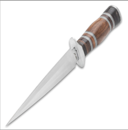 TIMBER WOLF FUR TRAPPER DAGGER AND SHEATH - STAINLESS STEEL BLADE, WOOD ...