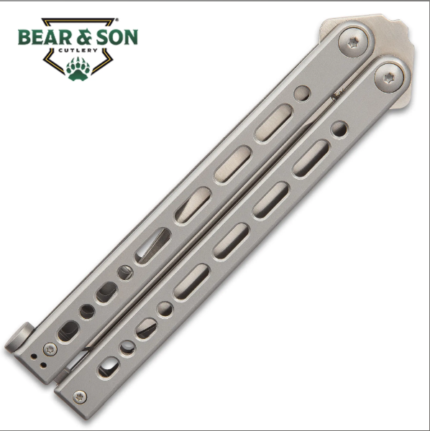 Bear Song VIII Grey Butterfly Knife - SwordsKingdom
