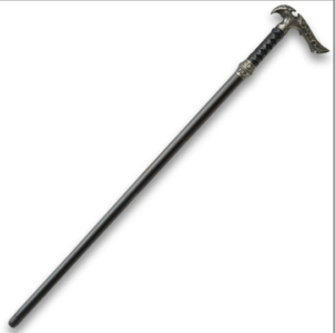 Kit Rae Black Axios Sword Cane - 1045 Carbon Steel Blade, Leather ...