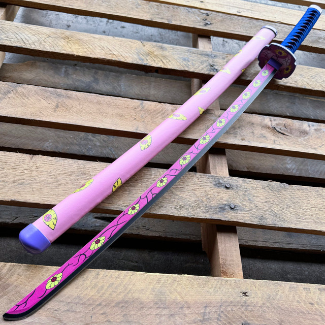 41" Wooden Demon Slayer Kokushibou tsugikuni Samurai Sword Katana ...