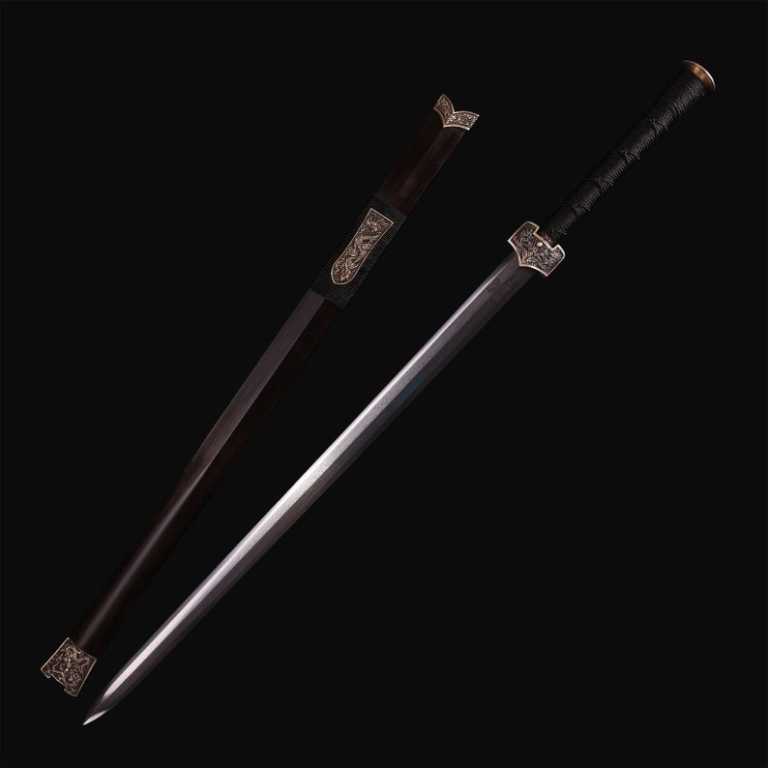 Handmade Chinese Pure Copper Dragon Pattern Han Sword Two-Handed Sword ...