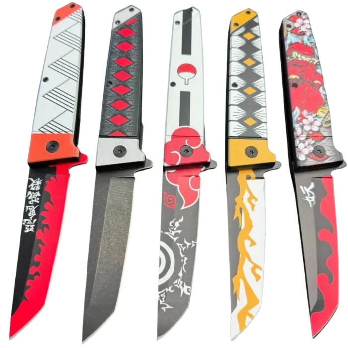 9" Tactical Anime Tanto Spring Assisted Folding Knife - SwordsKingdom