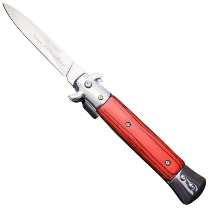 9" Italian Milano Stiletto Spring Assisted Pocket Knife - SwordsKingdom