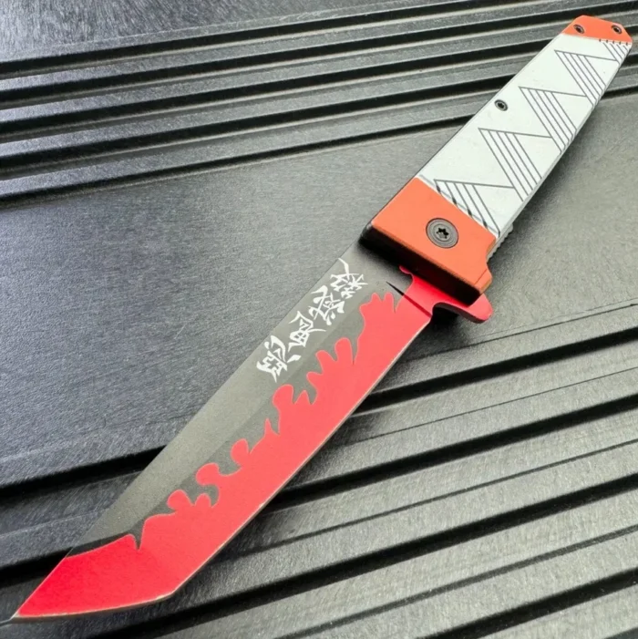 9" Tactical Anime Tanto Spring Assisted Folding Knife - SwordsKingdom