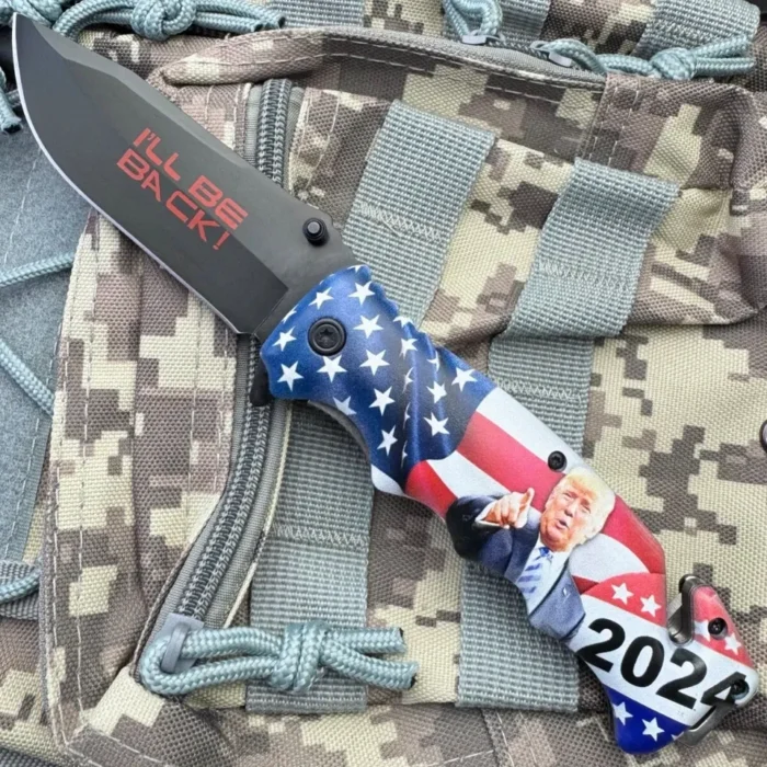 Trump 2024 MAGA Spring Assisted 8.5" Folding Knife - SwordsKingdom