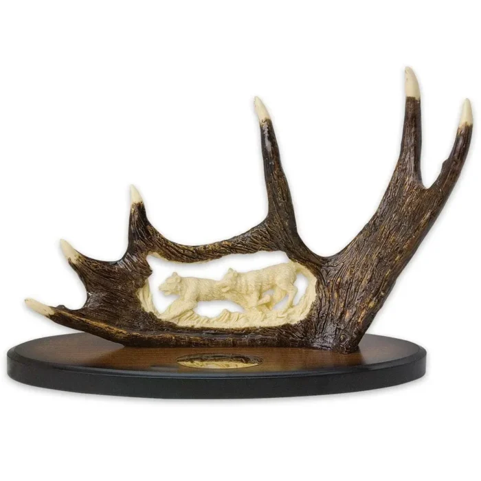Wild Wolf Pack Fixed Blade Knife Antler Display Stand - SwordsKingdom