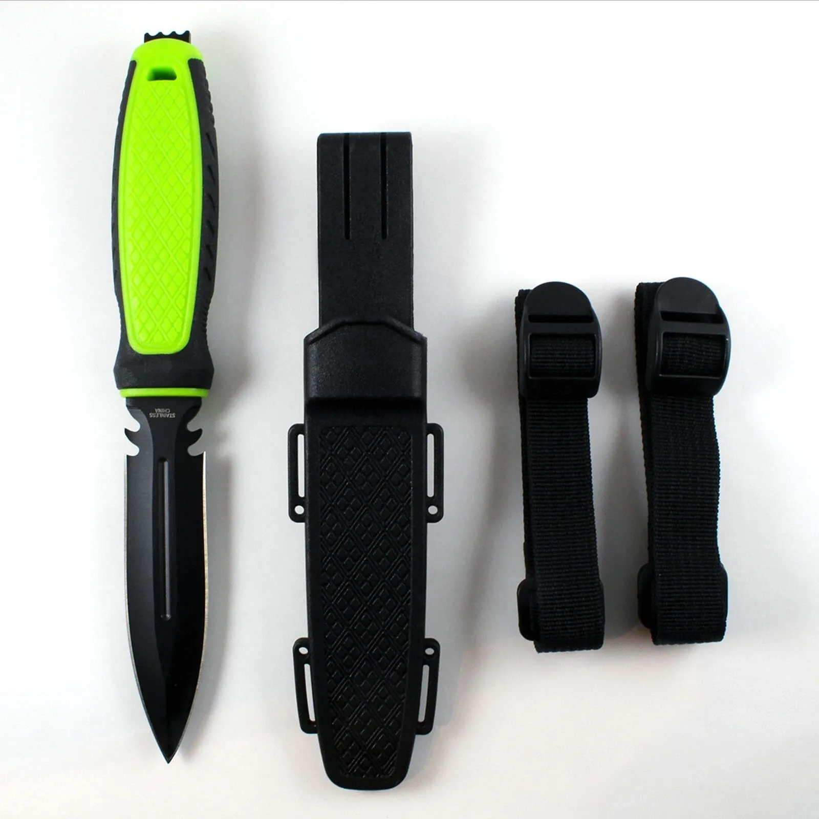 Stainless Steel Scuba Diving Knife with Sheath Straps - SwordsKingdom